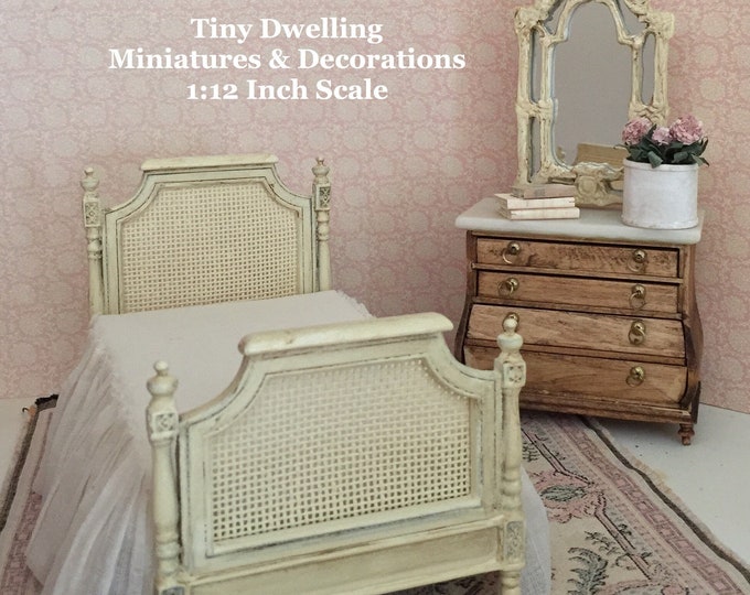 French Inspired Miniature Bed, French Dollhouse Bed, French Country ...