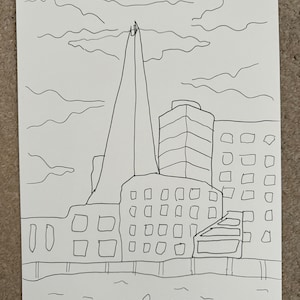 London Drawing of the Shard and Surroundings. - Etsy