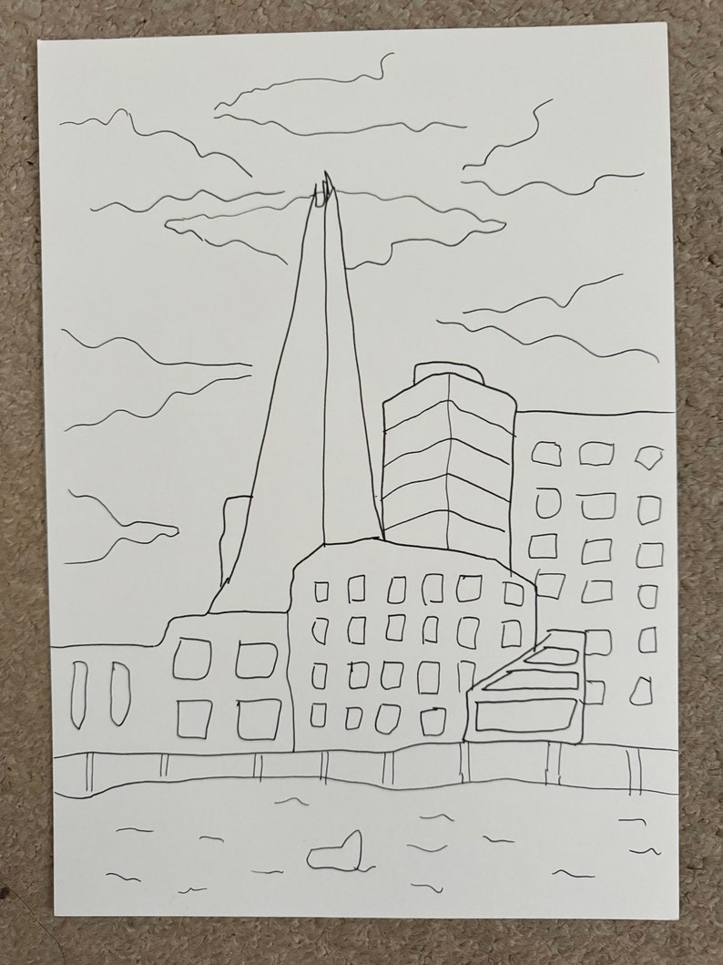London Drawing of the Shard and Surroundings. - Etsy
