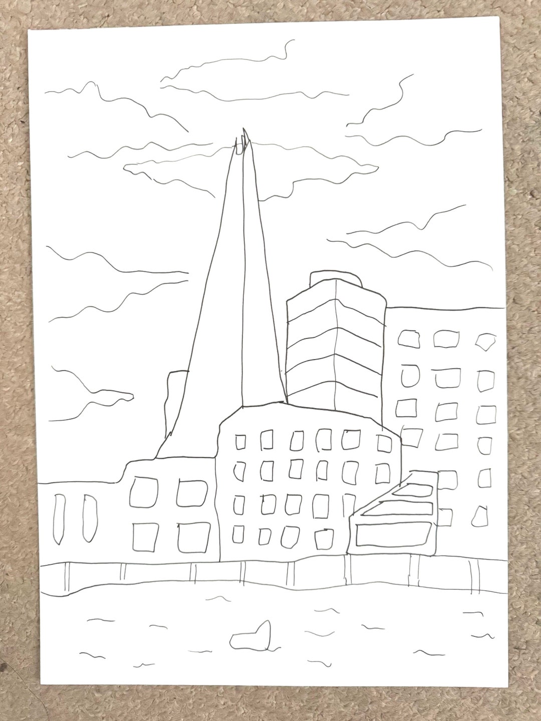 London Drawing of the Shard and Surroundings. - Etsy