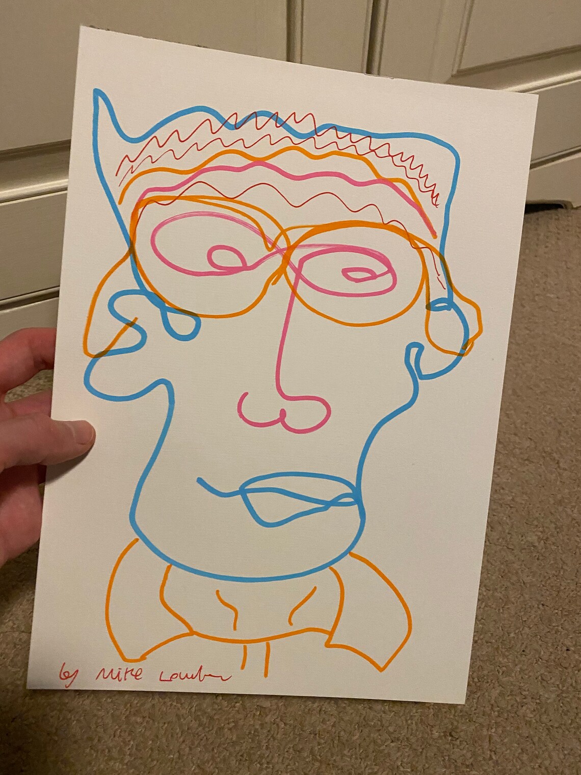 A4 Wobbly Face Drawing - Etsy