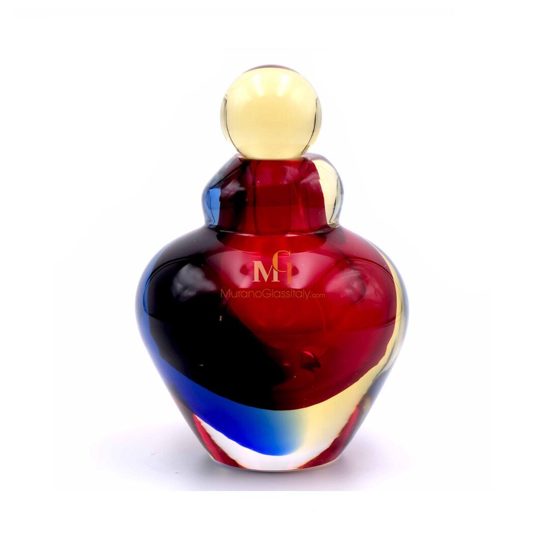 Red Perfume Bottle - Murano Perfume Bottle - Luxury Perfume Bottle ...