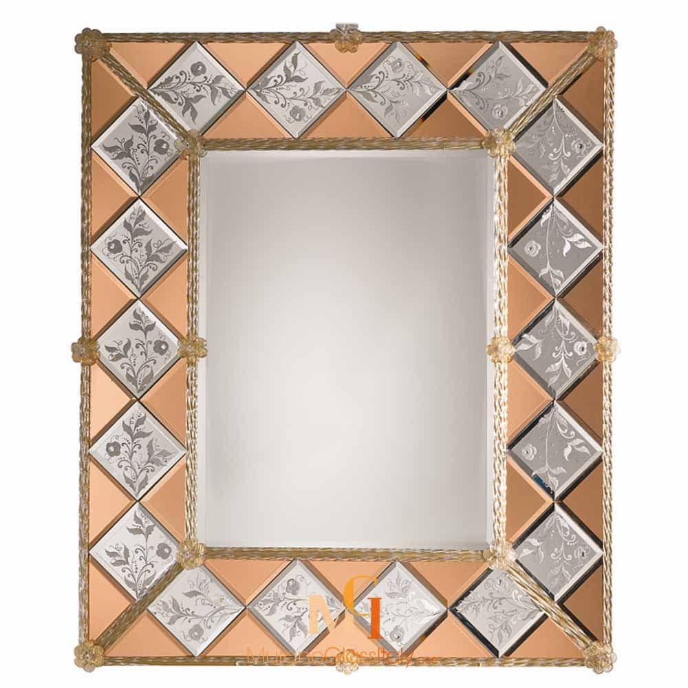 Decorative Glass Mirrors With 24 Karat Gold Details - Hand Blown Luxury ...