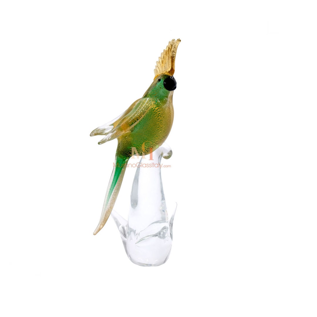 Glass Parrot - Parrot Sculpture - Murano Bird - Glass Animal Figurines ...
