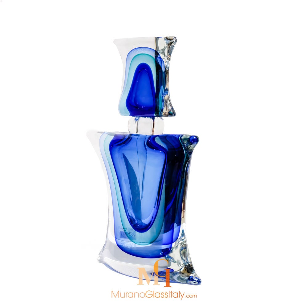 Blue Perfume Bottle - Murano Perfume Bottle - Glass Scent Bottle ...
