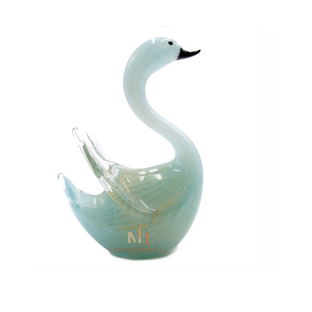 Murano Swan - Swan Sculpture - Glass Animal - Murano Bird - Glass ...