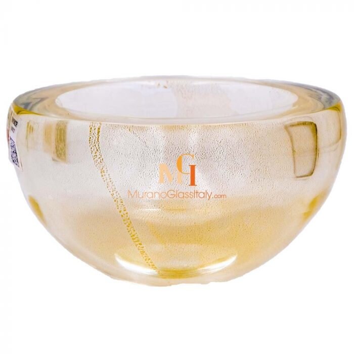 24 Karat Gold Glass Bowl – Hand-blown Art Centerpiece, Made in Venice ...