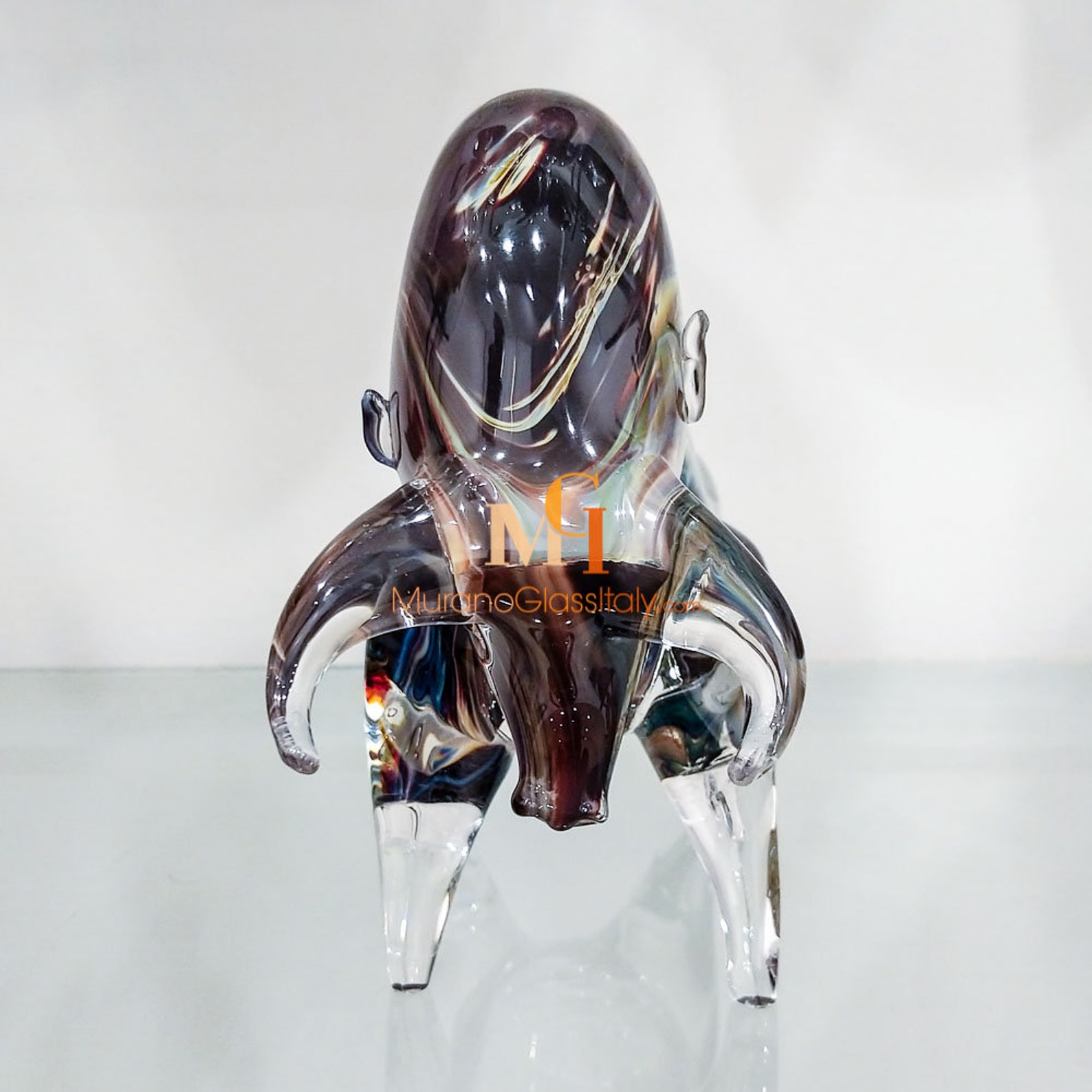 Murano Glass Chalcedony Bull - Ventian Glass Bull - Art Glass ...