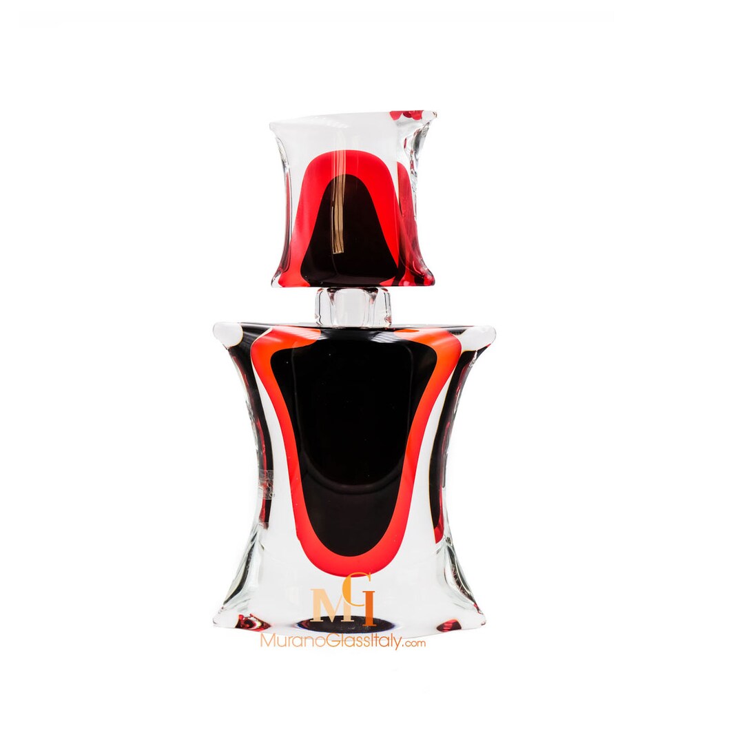 Red Perfume Bottle - Handblown Perfume Bottle - Crystal Perfume Bottle ...