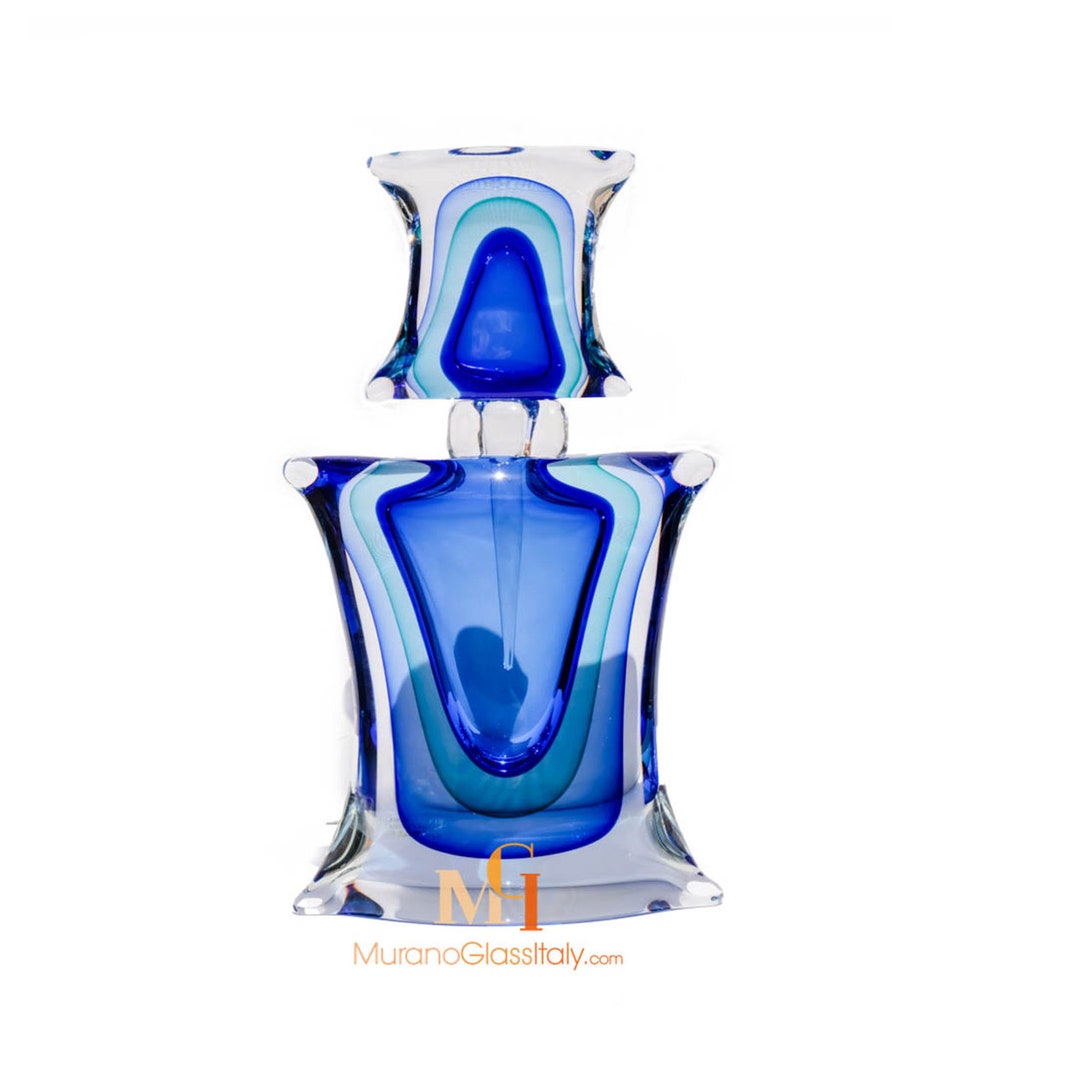 Blue Perfume Bottle - Murano Perfume Bottle - Glass Scent Bottle ...
