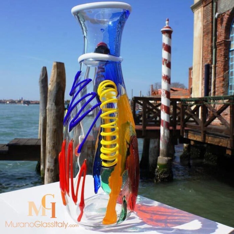 Colourful Glass Vase - Hand Blown Murano Vase - Made in Italy - Murano ...