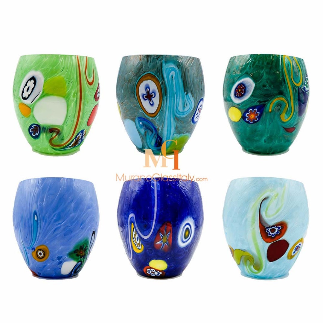 Designer Drinking Glasses - Set of 6 - Crystal Venetian Glassware ...