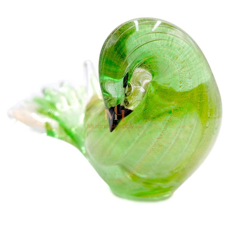 Green Bird - Murano Bird - Glass Bird - Glass Animal Figurines - Murano ...