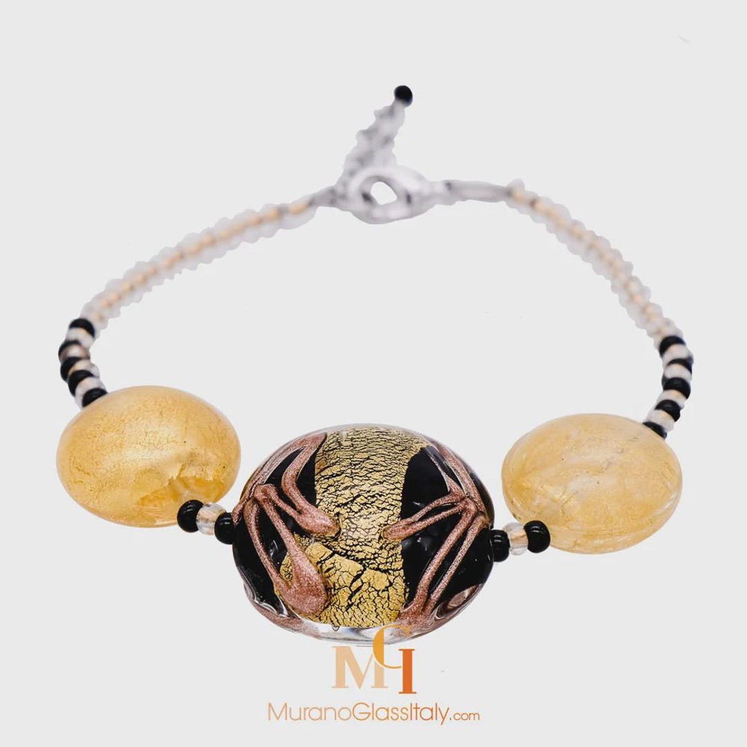 Murano Glass Bracelet Made in Italy With 24 Karat Gold - Murano Glass ...