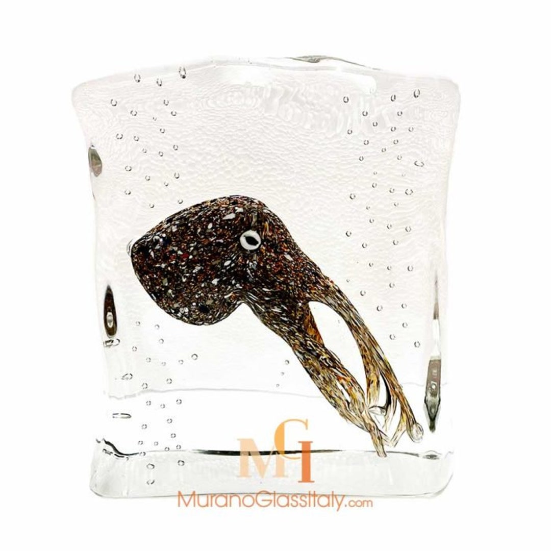 Octopus Glass Sculpture - Murano Glass Aquarium - Marine Life Sculpture ...