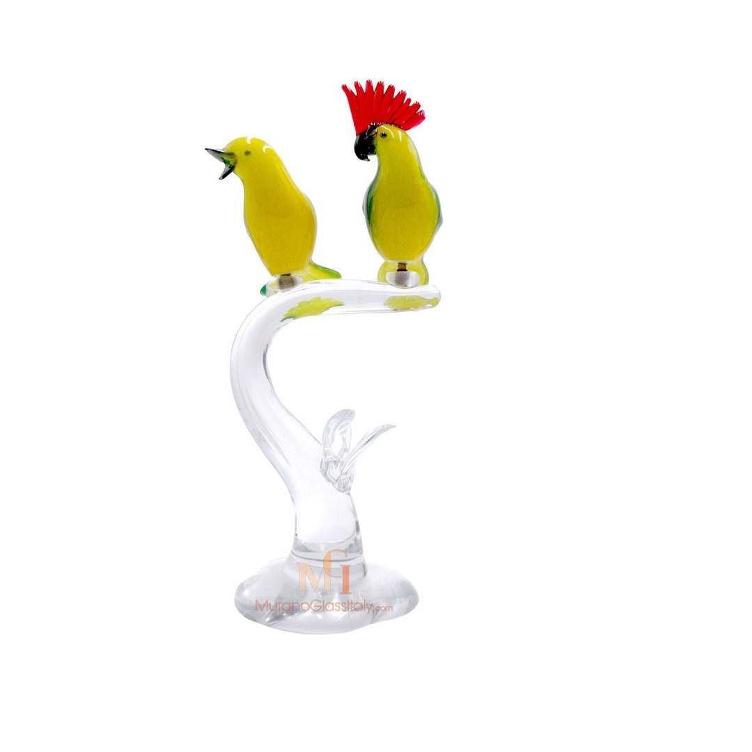 Murano Parrots - Glass Parrot - Murano Bird - Glass Animal Figurines ...