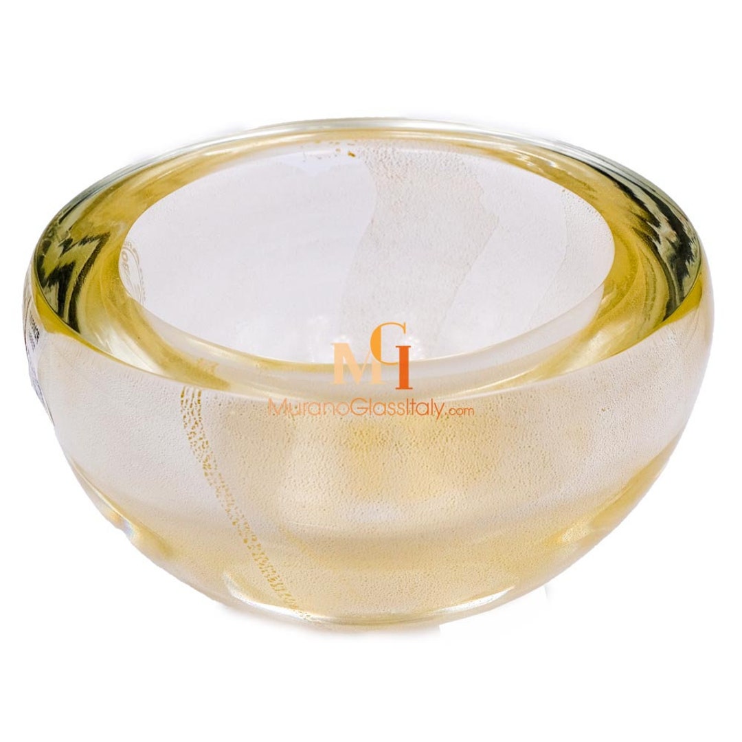 24 Karat Gold Glass Bowl – Hand-blown Art Centerpiece, Made in Venice ...