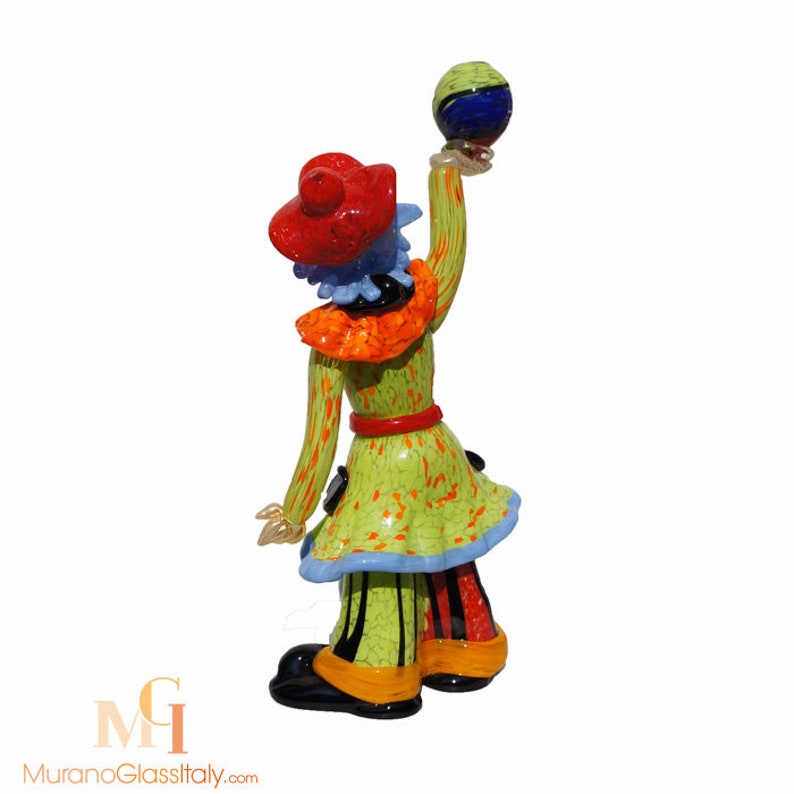 Colorful Glass Clown - Italian Glass Figurines - Hand Blown Ornaments ...