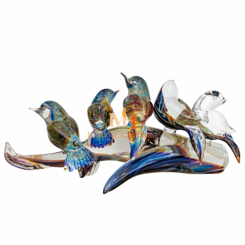 Glass Birds Sculpture - Original Murano Glass Animals - Hand Blown ...