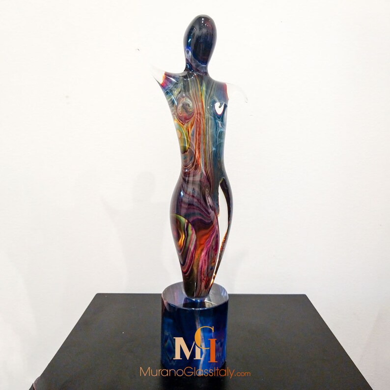 Murano Woman Statue - Original Murano Glass Sculpture - Venetian ...