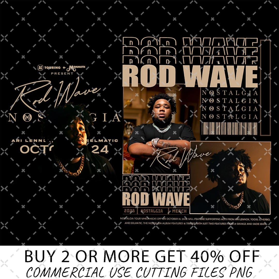 Rod Wave Nostalgia 2023 Rap Music Png, Retro Tour Nostalgia 2023, Rod ...
