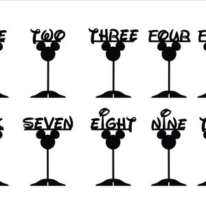 Acrylic Wedding Table Numbers, Disney, Mickey, Minnie Mouse, Custom ...