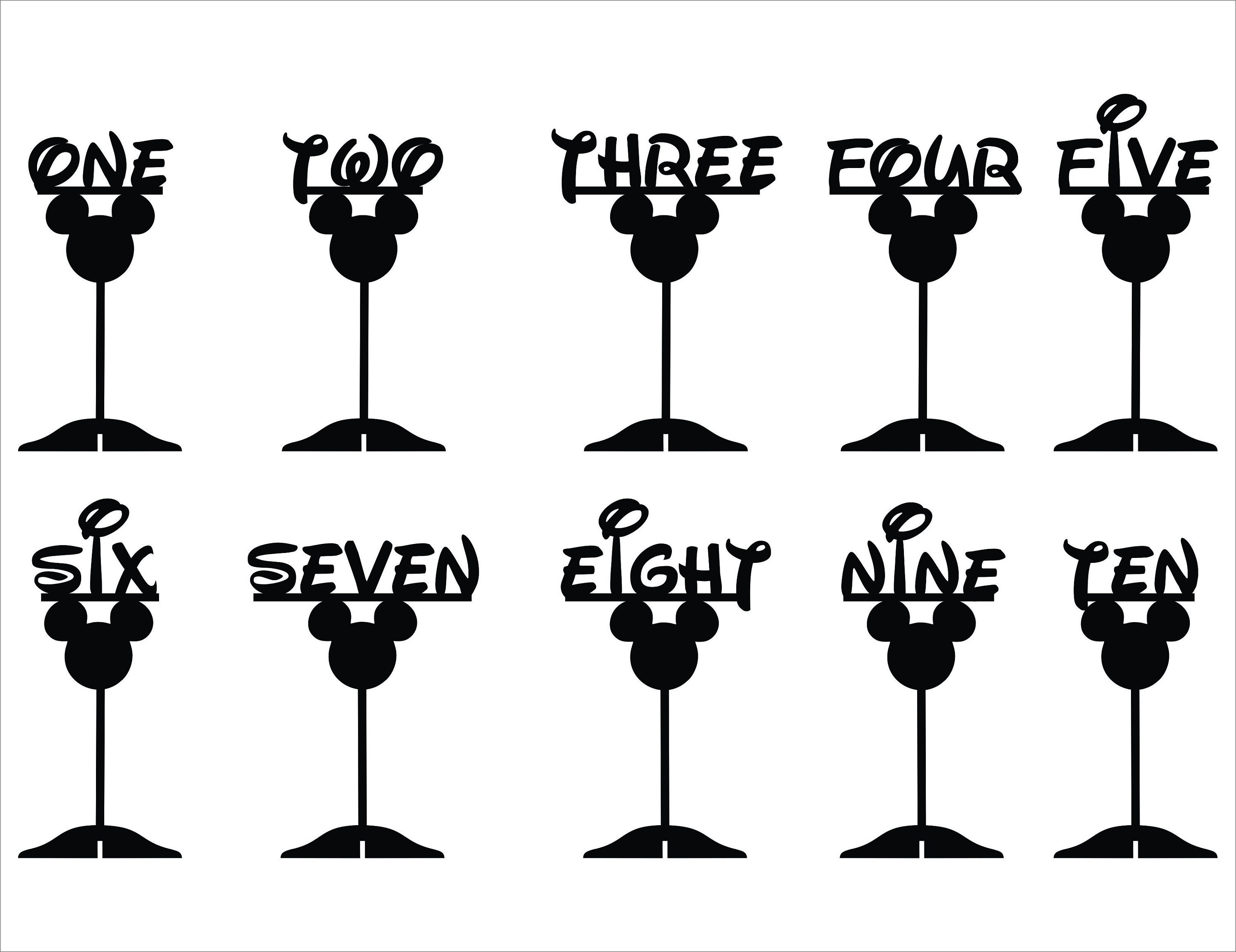 Acrylic Wedding Table Numbers Disney Mickey Minnie Mouse - Etsy