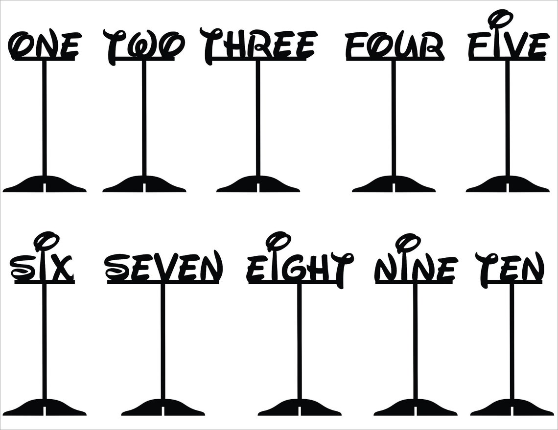 Acrylic Wedding Table Numbers Disney Mickey Minnie Mouse - Etsy