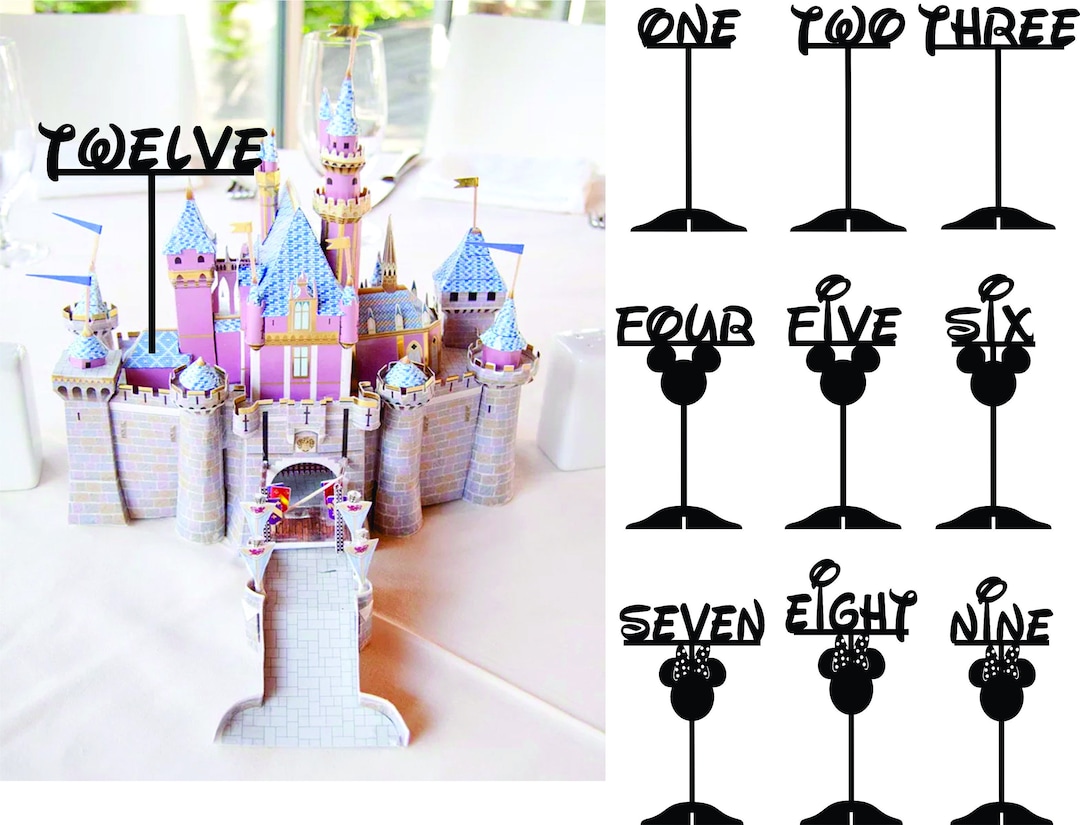 Acrylic Wedding Table Numbers, Disney, Mickey, Minnie Mouse, Custom ...
