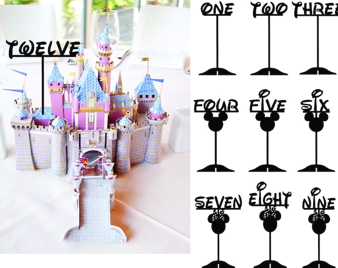 Acrylic Wedding Table Numbers Disney Mickey Minnie Mouse - Etsy