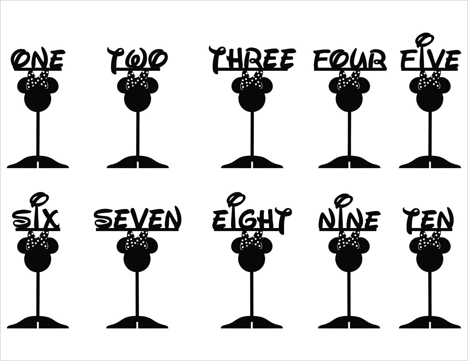 Acrylic Wedding Table Numbers Disney Mickey Minnie Mouse - Etsy