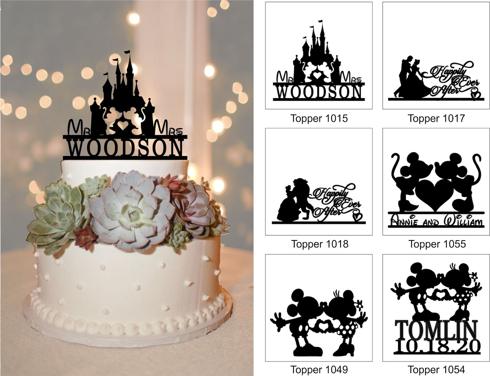 Cake Toppers Laser Engraved Personalized Custom Wedding - Etsy