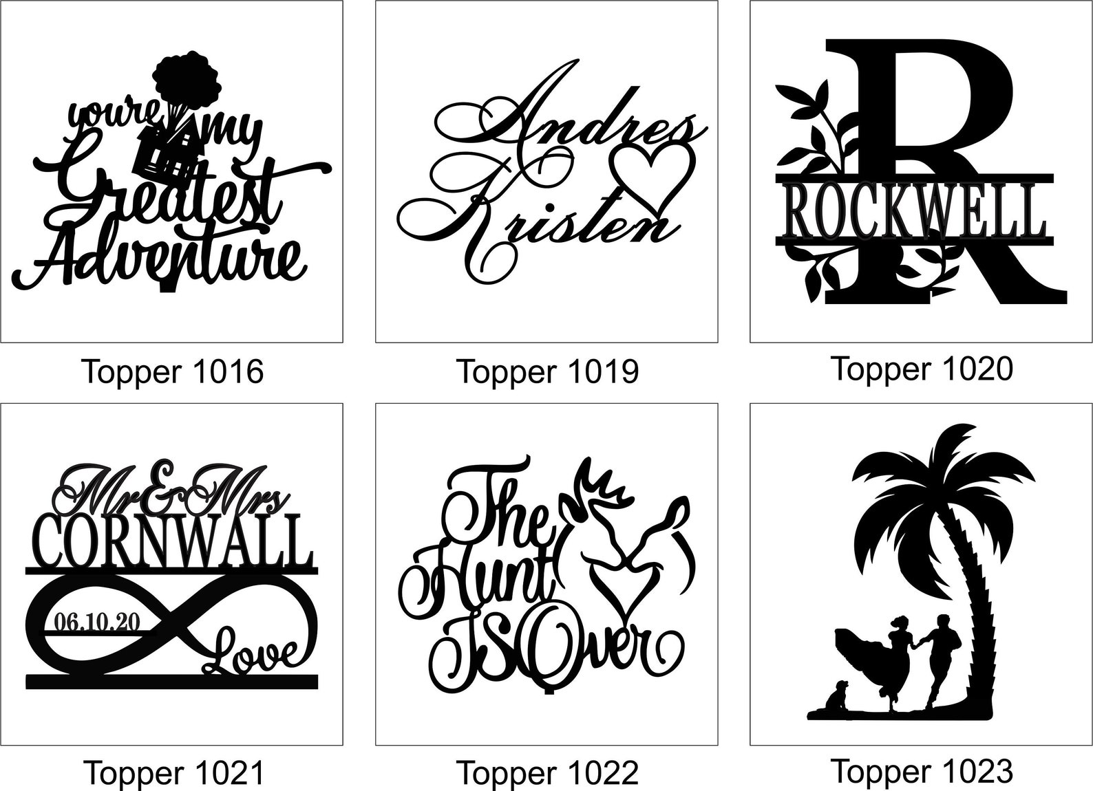 Cake Toppers Laser Engraved Personalized Custom Wedding - Etsy