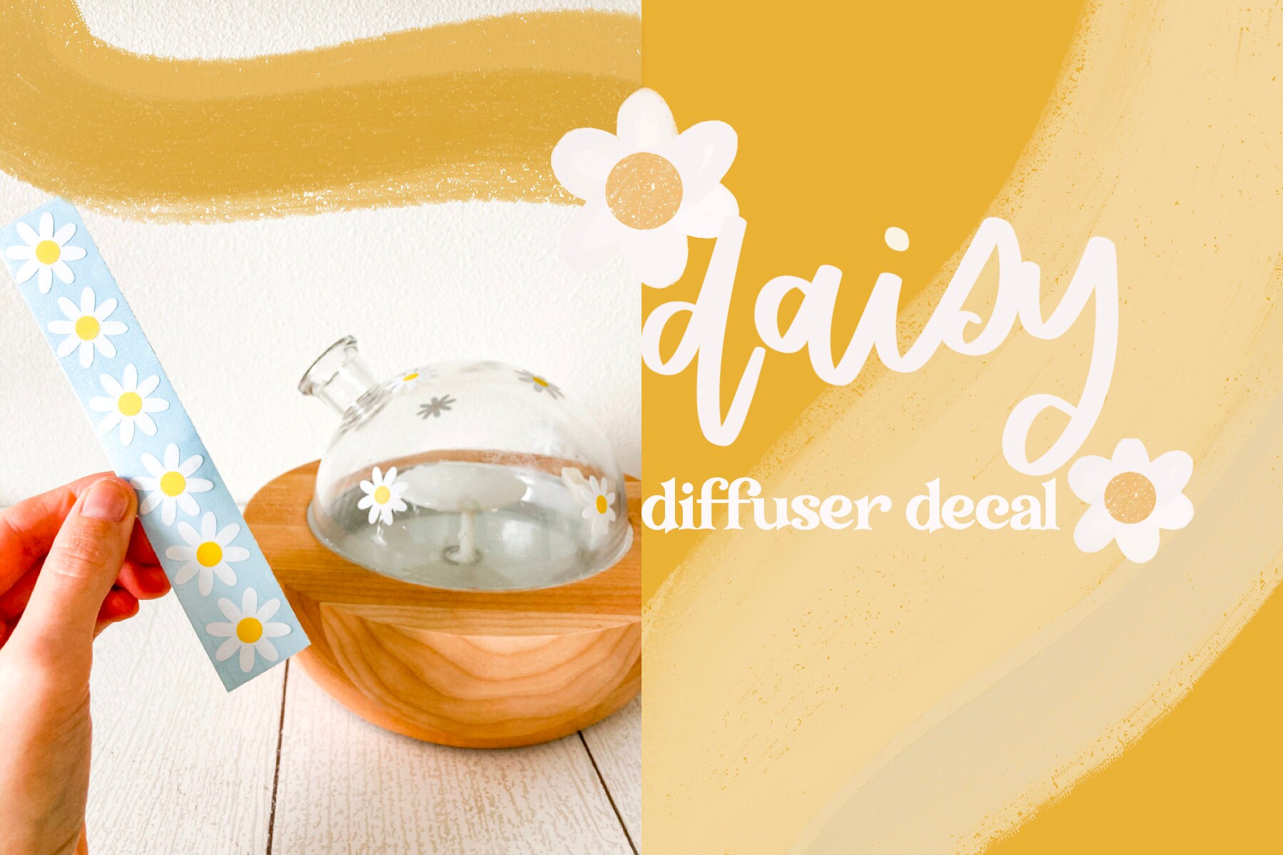 Home & Living Spring Diffuser Decal Daisy Diffuser Decal Flower Decals ...