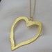 Large Gold Heart Necklace / Heart Layering Necklace /hammered Gold ...