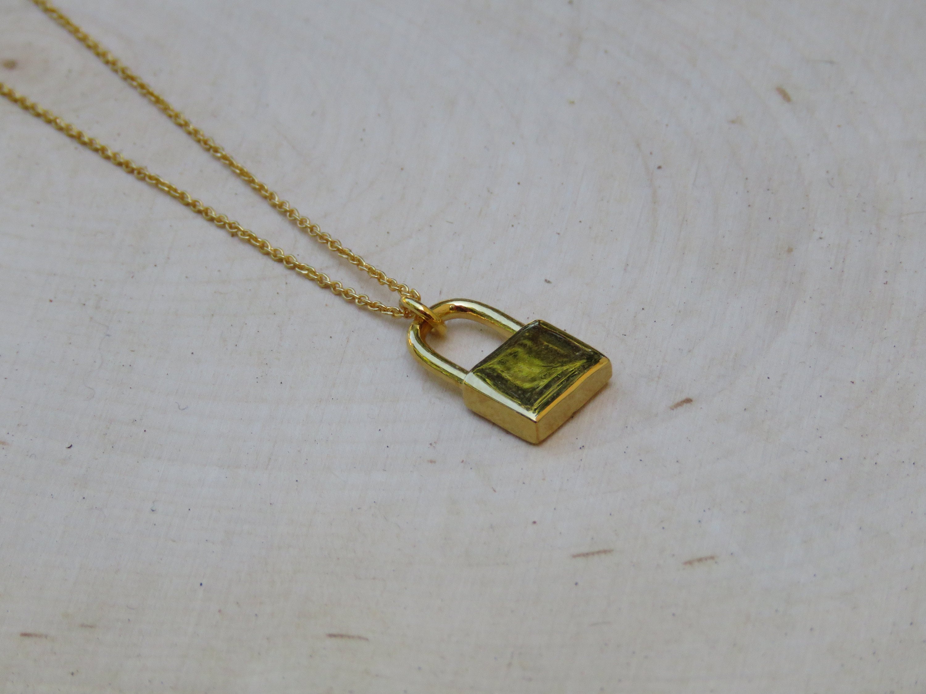 Gold Lock Necklace, Lock Jewelry, Padlock Jewelry, Lock and Key, 18k ...