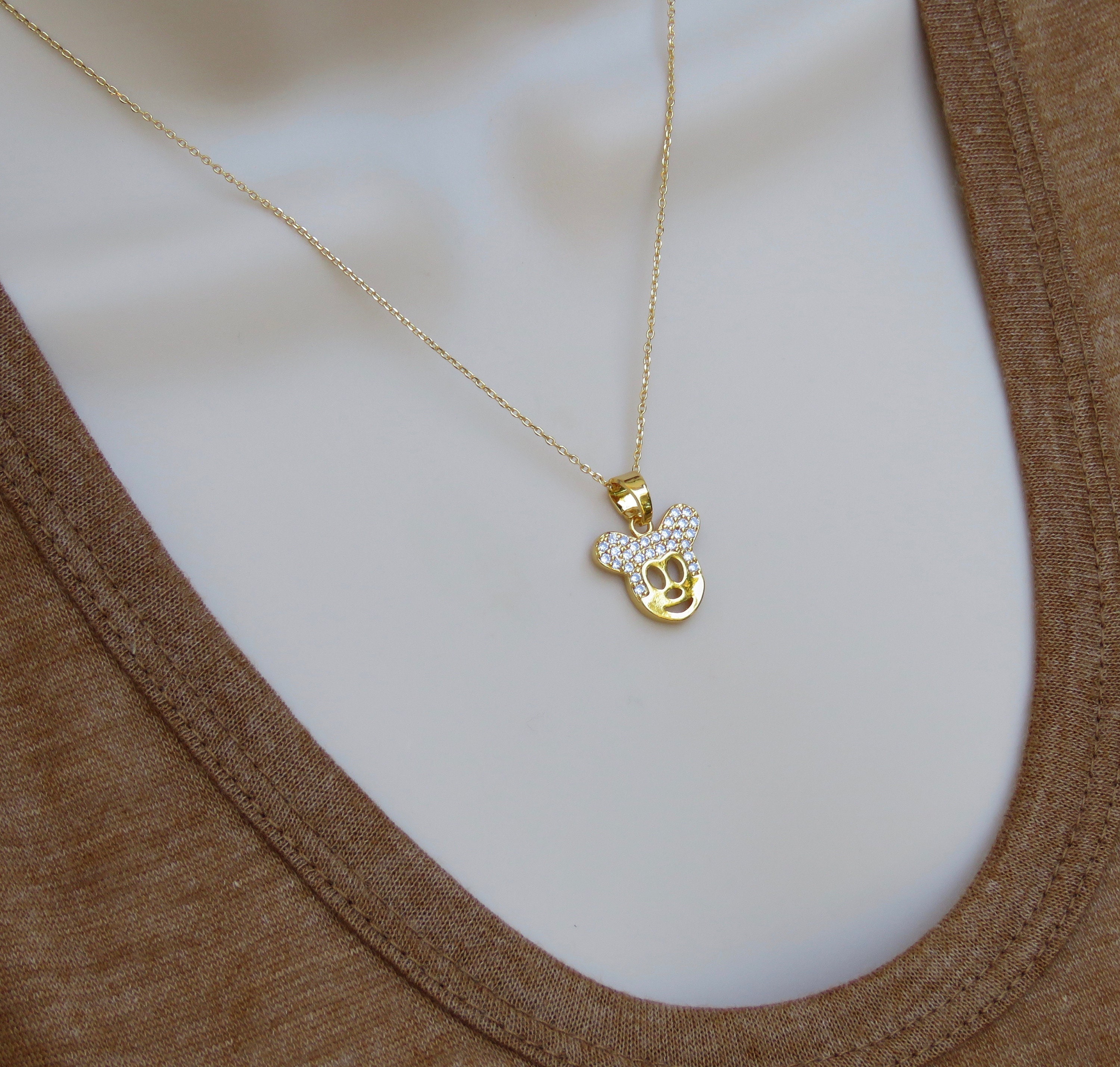 Mickey Mouse Disney Necklace Gold Jewelry 14k Gold Filled - Etsy