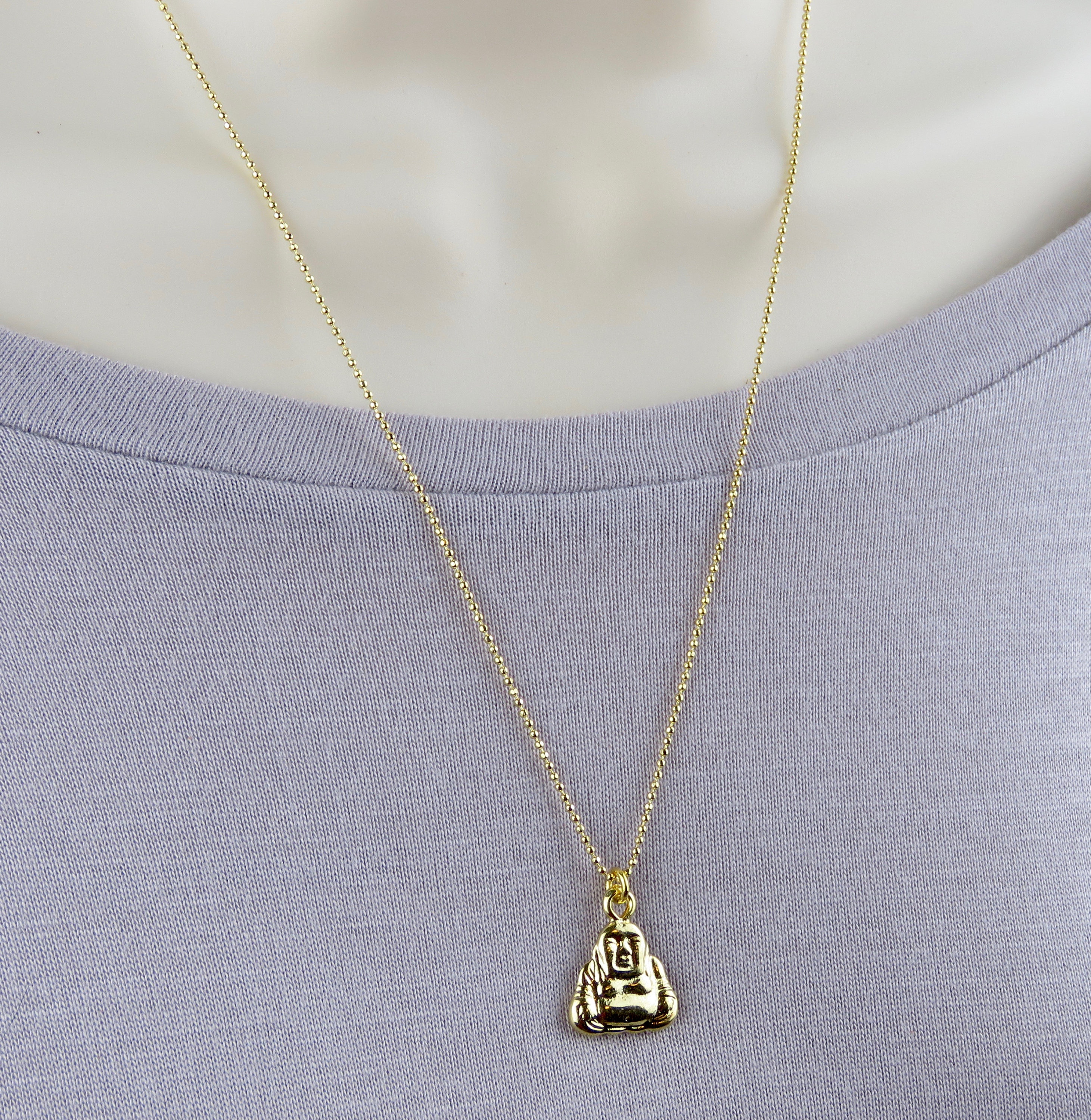 Gold Buddha Medallion Necklace, Gold Coin Necklace, Buddhist Jewelry ...