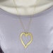 Large Gold Heart Necklace / Heart Layering Necklace /hammered Gold ...