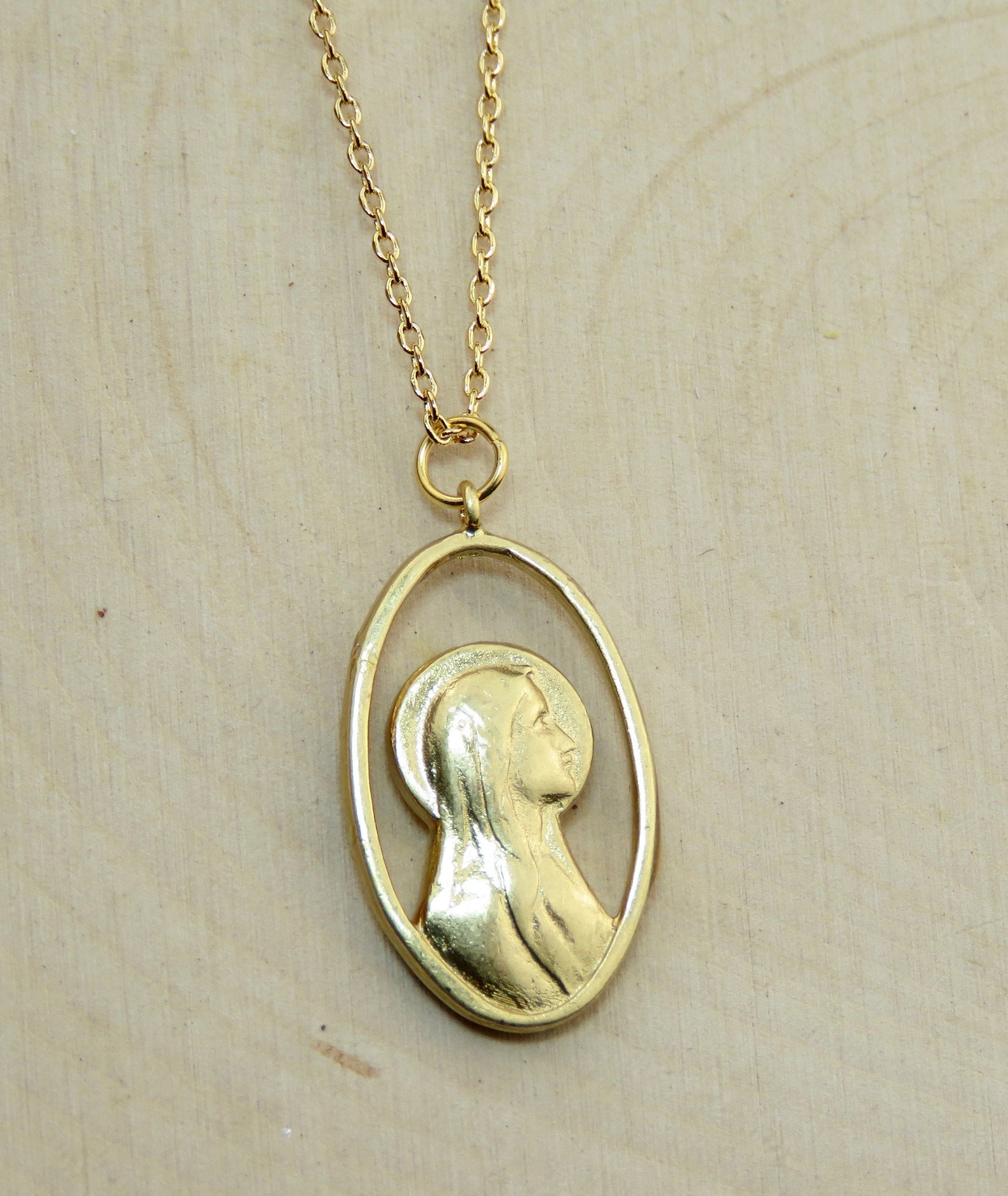 Virgin Mary Necklace | Blessed Mother Necklace | Miraculous Medal ...