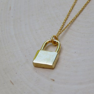 Gold Lock Necklace, Lock Jewelry, Padlock Jewelry, Lock and Key, 18k ...