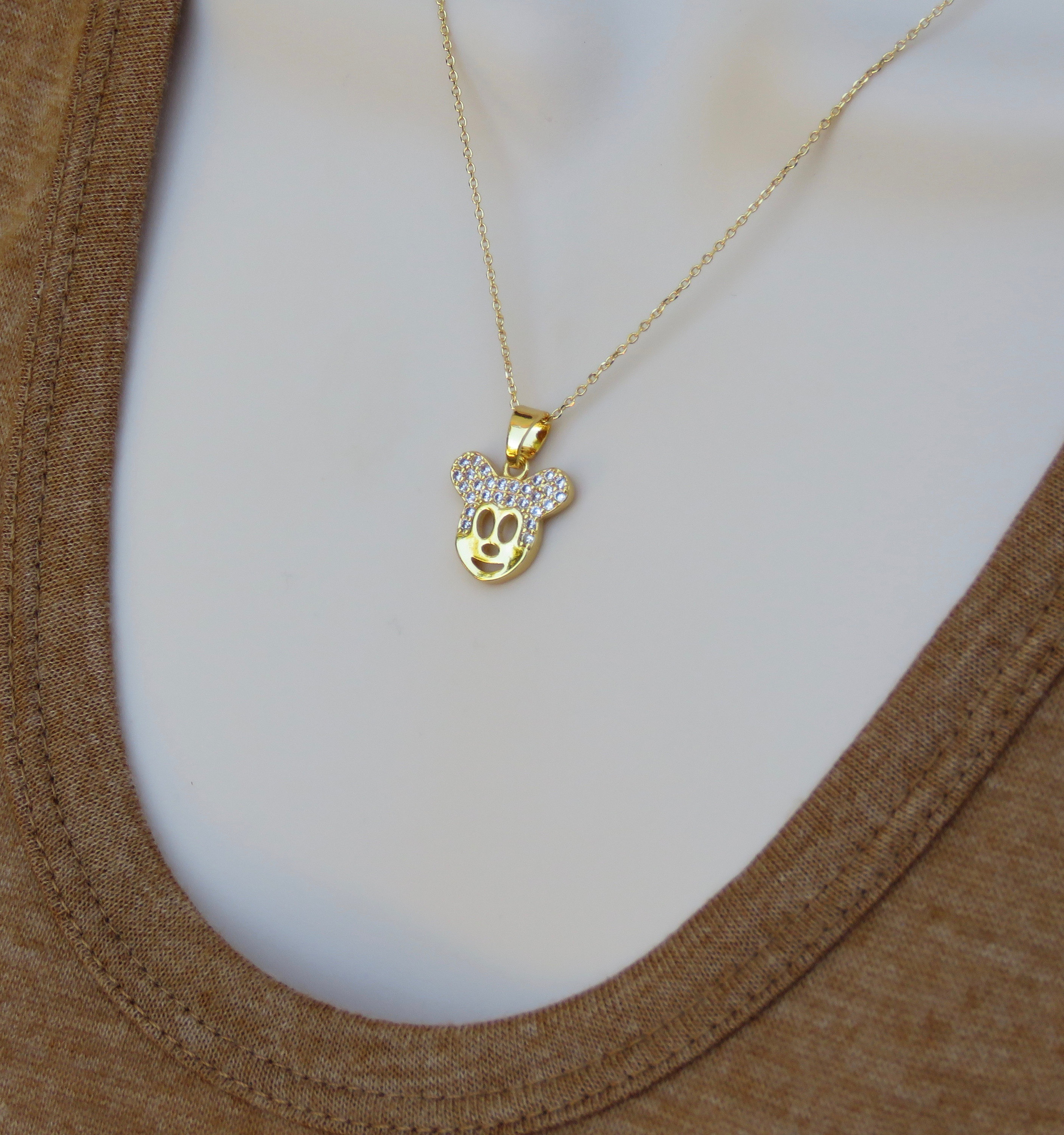 Mickey Mouse Disney Necklace Gold Jewelry 14k Gold Filled - Etsy