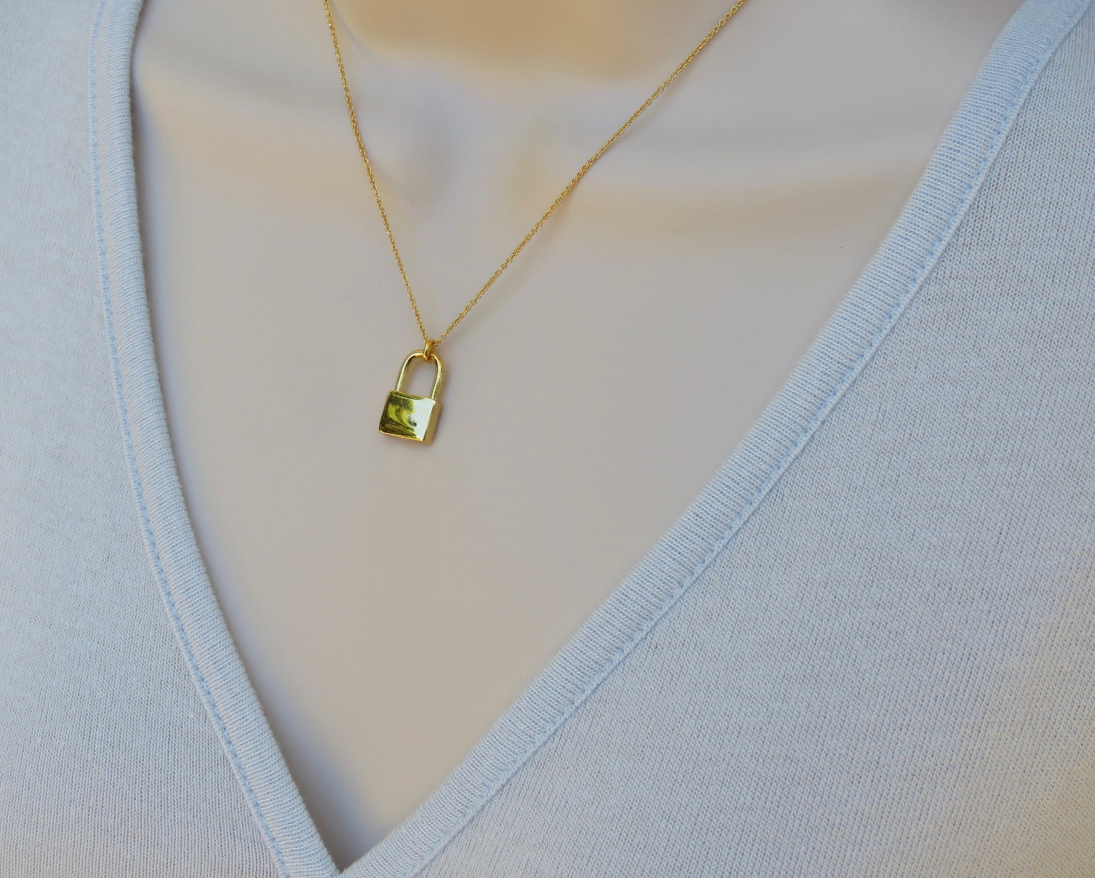 Gold Lock Necklace, Lock Jewelry, Padlock Jewelry, Lock and Key, 18k ...