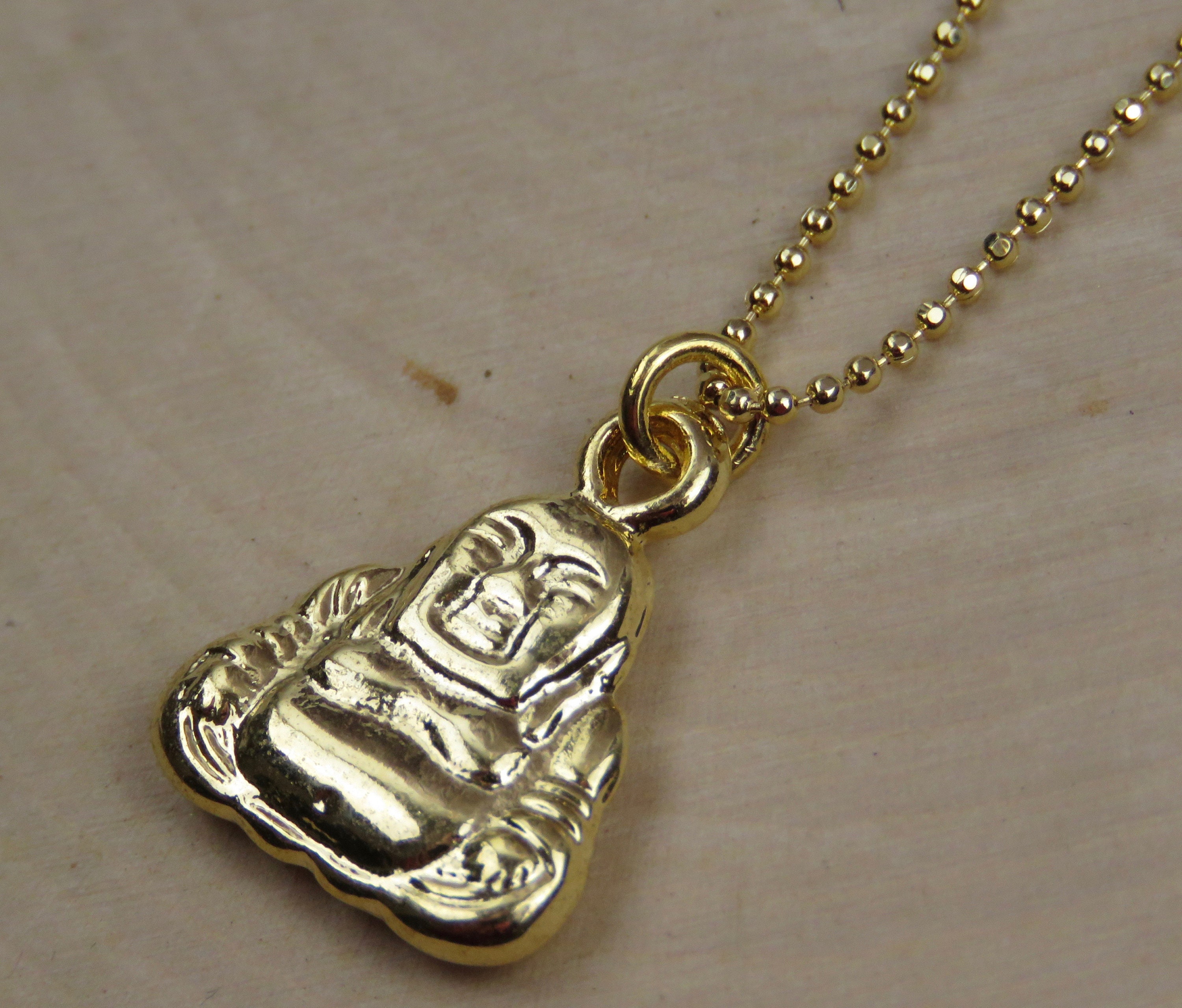 Gold Buddha Medallion Necklace, Gold Coin Necklace, Buddhist Jewelry ...