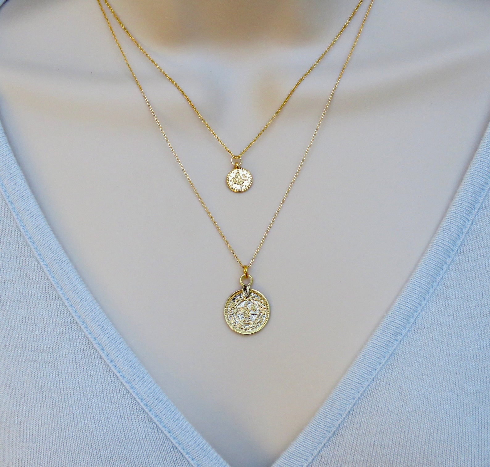 Gold Coin Necklace Set / Turkish Coin Necklace / Ottoman Coin Necklace ...