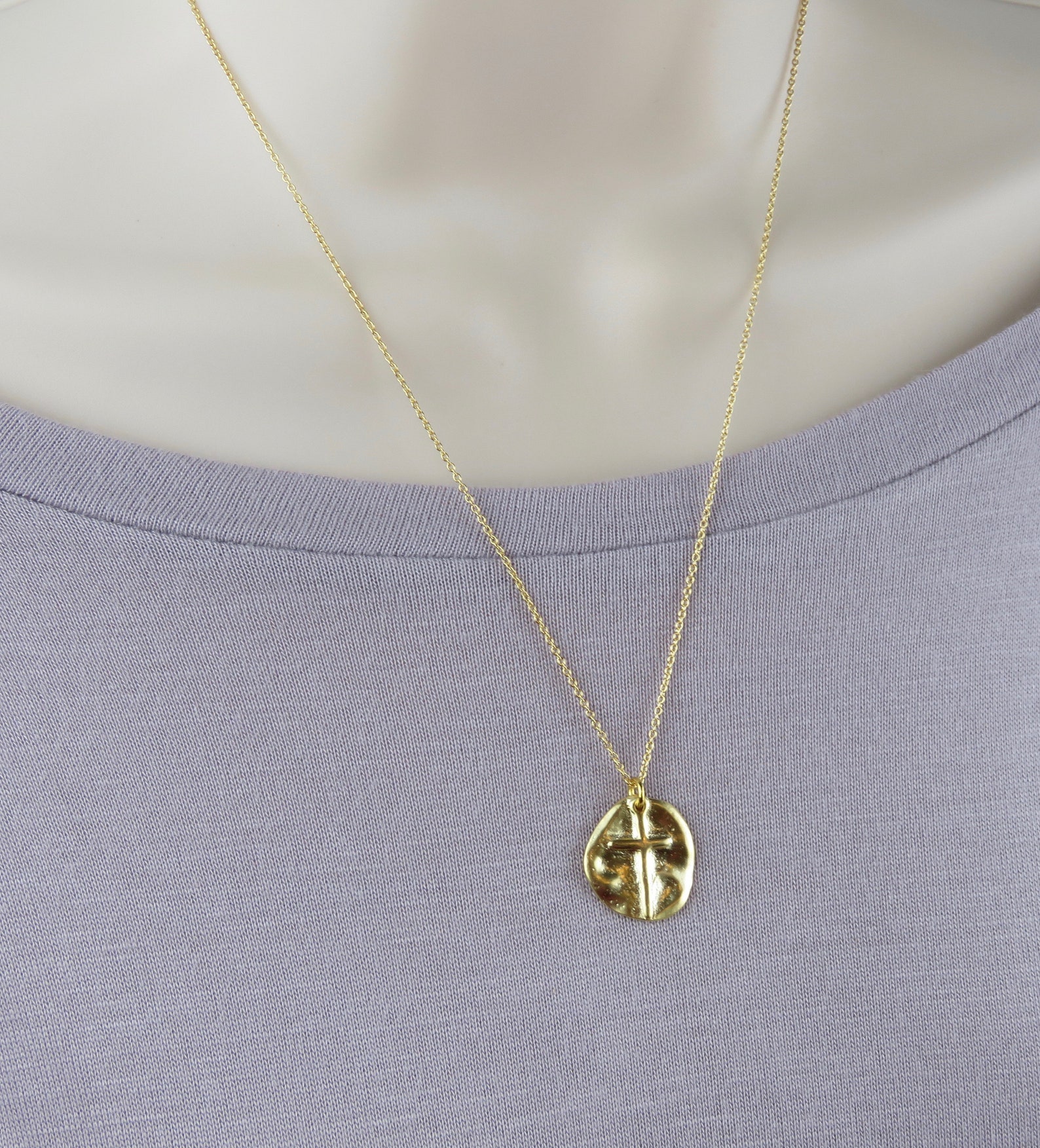 Gold Cross Rosary Necklace Women, Gold Filled Cross, Divinity Jewelry ...