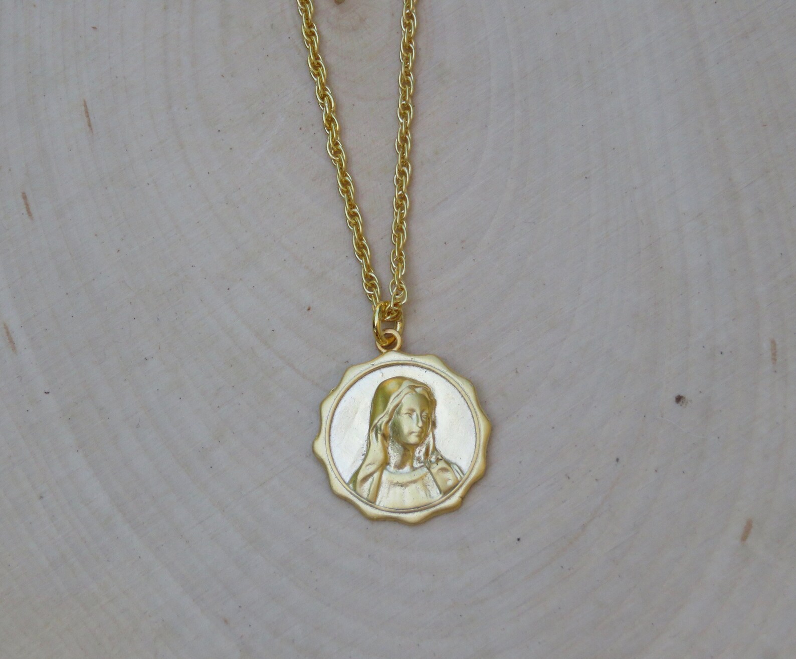 Virgin Mary Necklace | Blessed Mother Necklace | Miraculous Medal ...