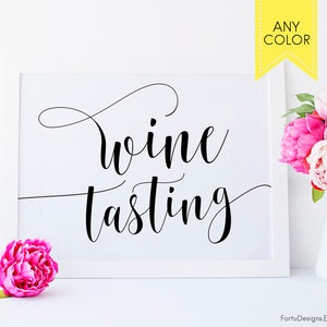 Wine tasting sign Wine tasting bridal shower Wine tasting | Etsy