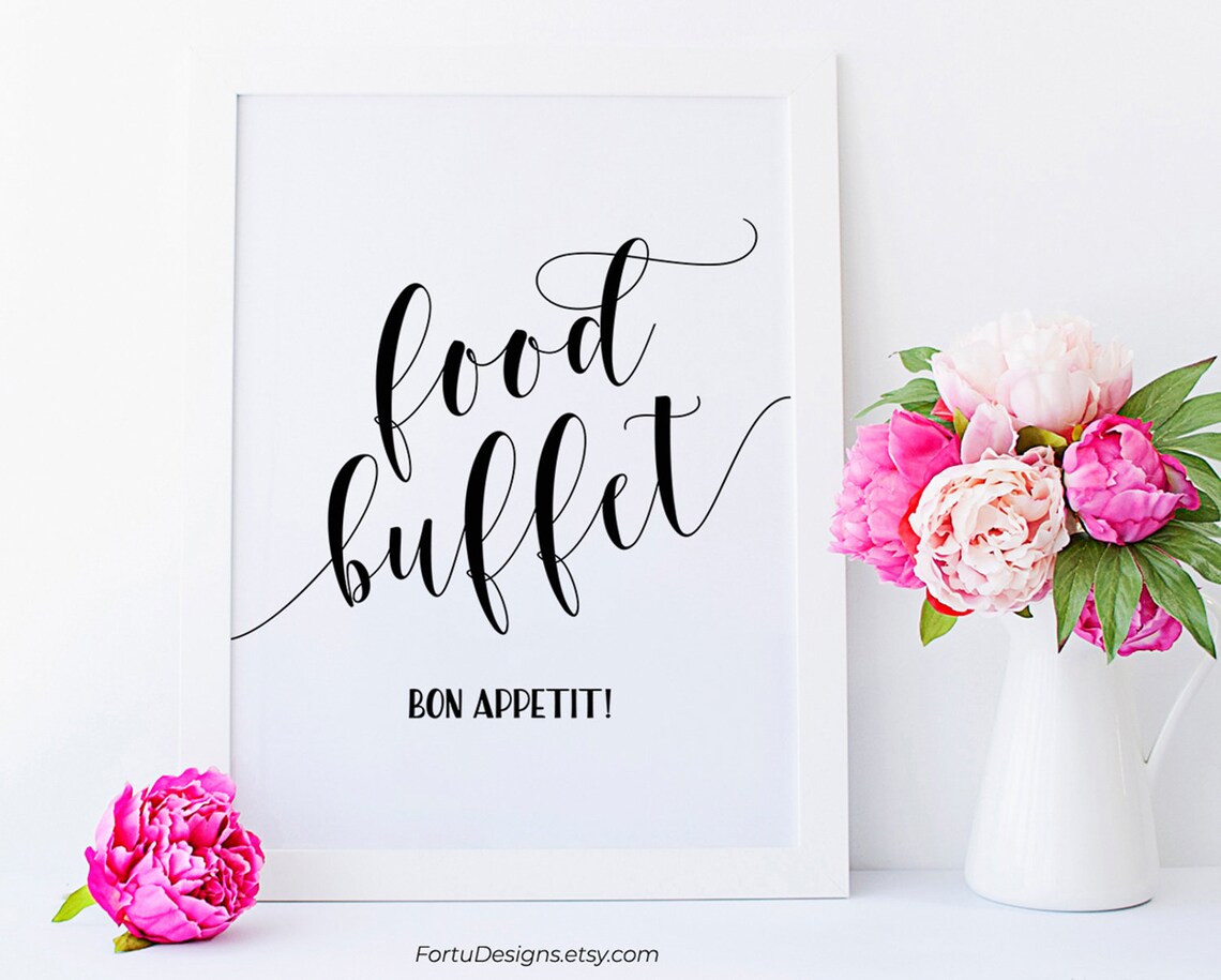 Food Buffet Sign Wedding Decoration Modern Wedding Ideas | Etsy