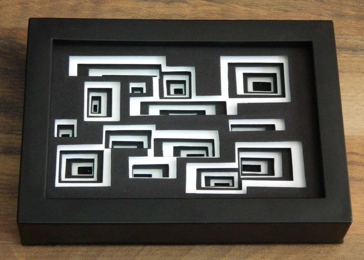 3 Dimensional Paper Sculpture Disorientation Black and White - Etsy